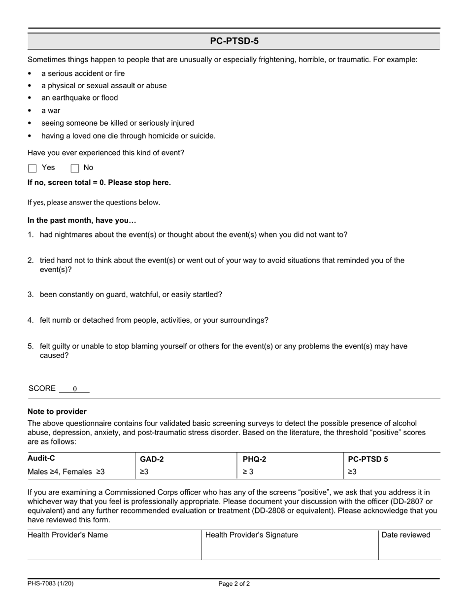 Form PHS-7083 - Fill Out, Sign Online and Download Fillable PDF ... Form PHS-7083 - Fill Out, Sign Online and Download Fillable PDF ...
