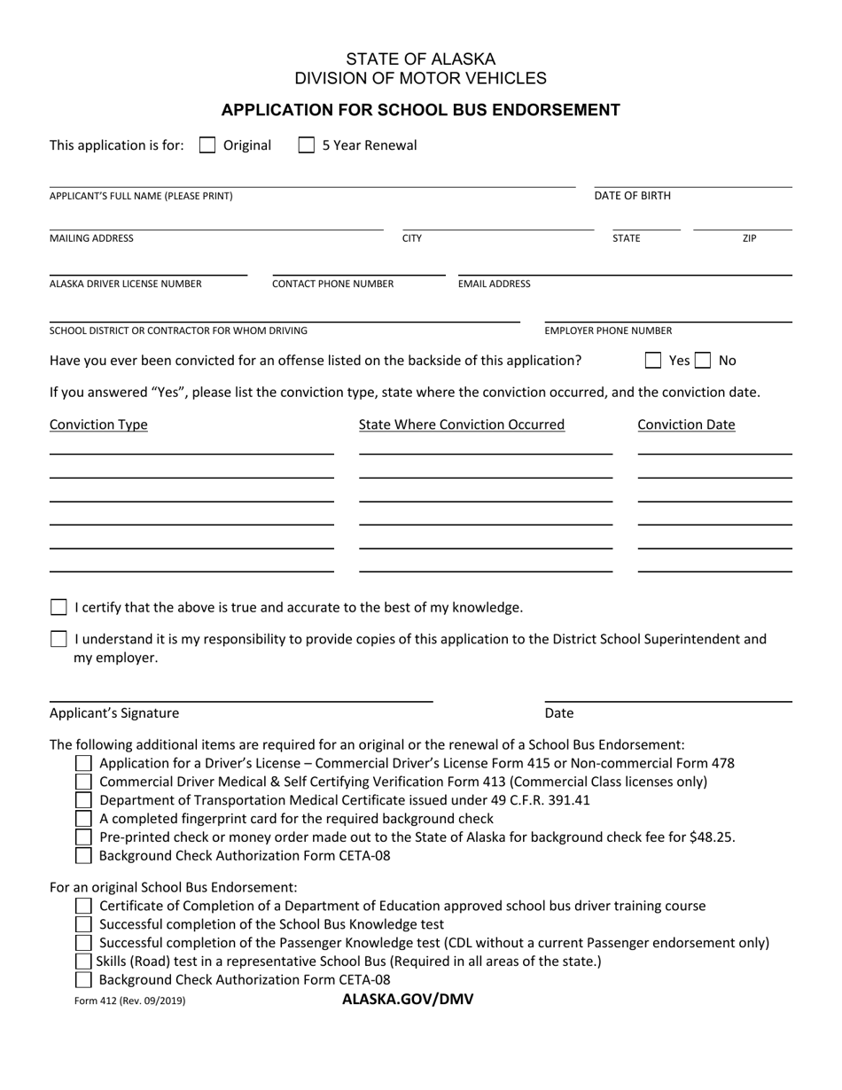 Form 412 - Fill Out, Sign Online and Download Fillable PDF, Alaska ...