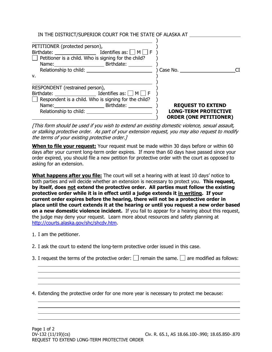 Form DV-132 - Fill Out, Sign Online and Download Fillable PDF, Alaska ...