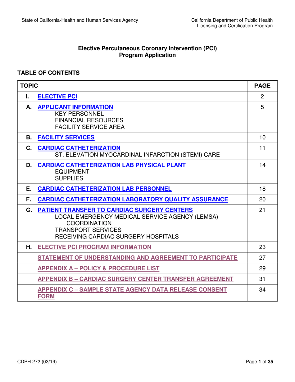 Form CDPH272 - Fill Out, Sign Online and Download Fillable PDF ...