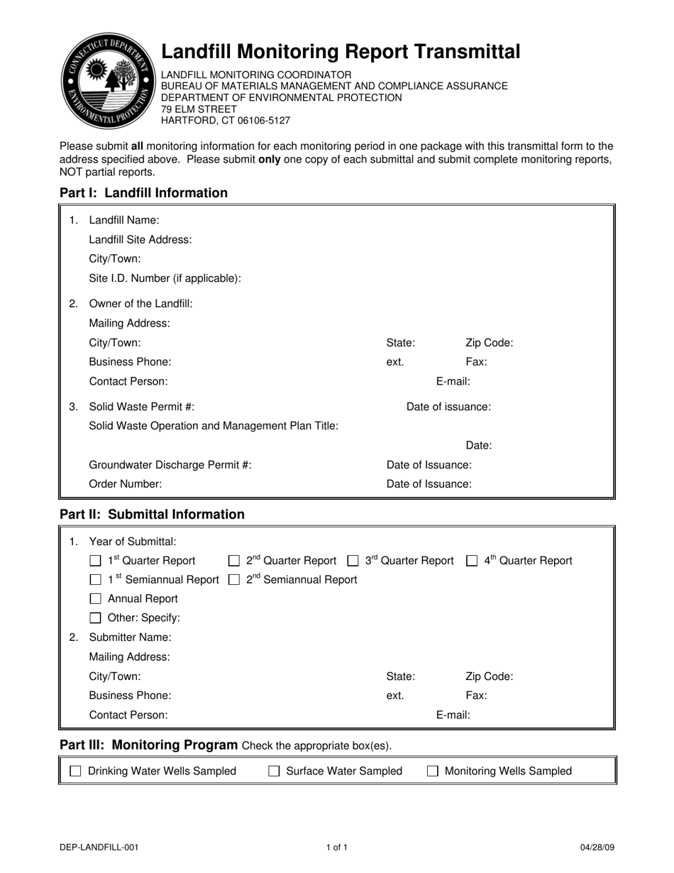 Form DEP-LANDFILL-001 - Fill Out, Sign Online and Download Printable ...