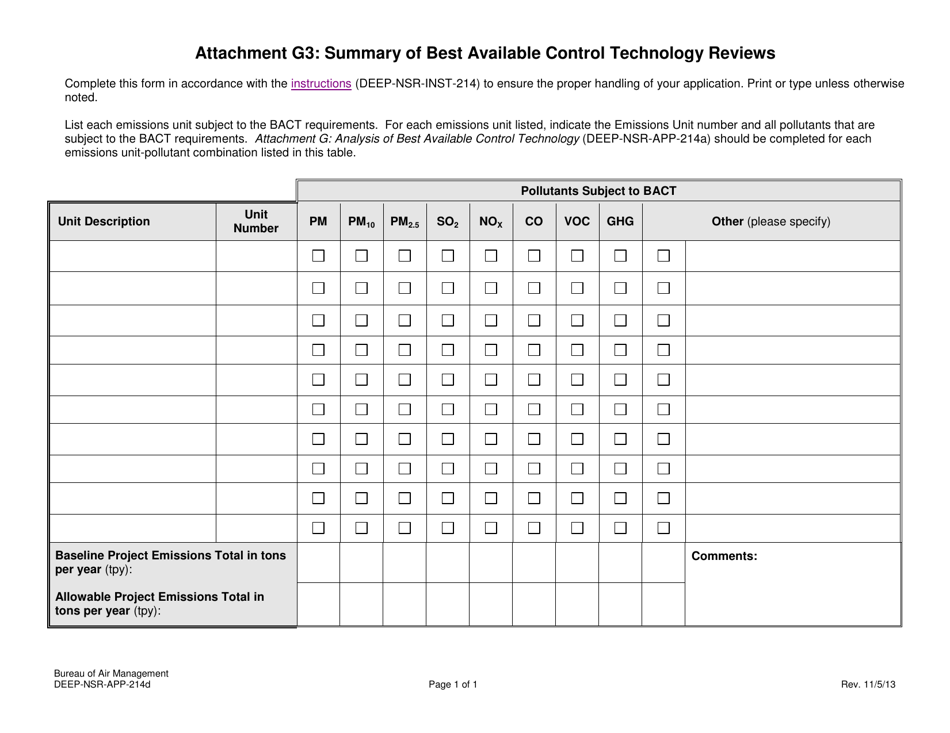 Form DEEP-NSR-APP-214D Attachment G3 - Fill Out, Sign Online and ...