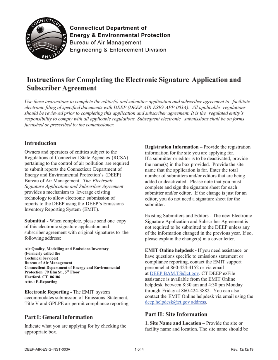 Download Instructions for Form DEEP-AIR-ESIG-APP-003A Electronic ...