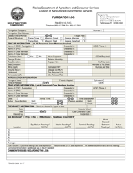 Form FDACS-13000 Download Fillable PDF or Fill Online Fumigation Log ...