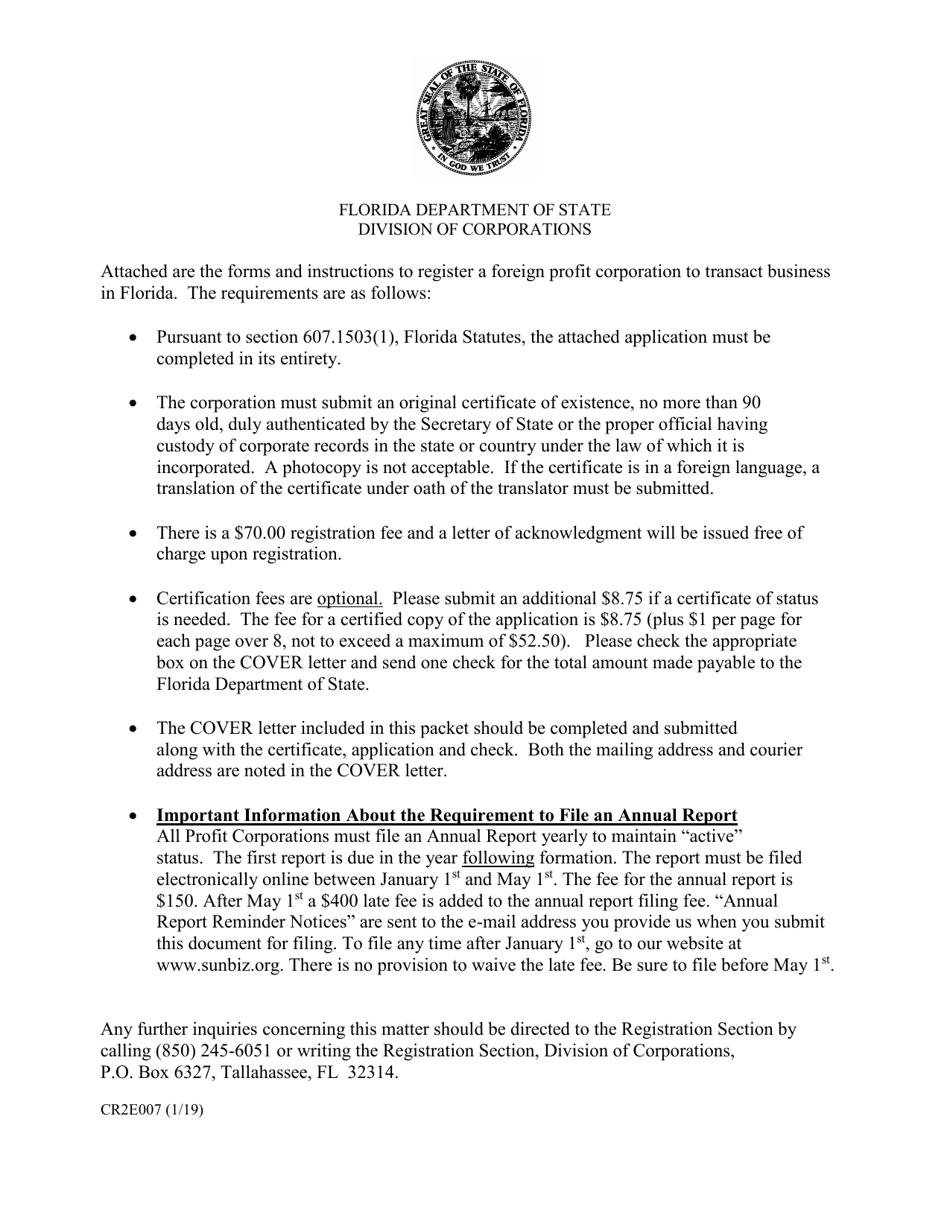 Form CR2E007 Download Fillable PDF or Fill Online Application by ...