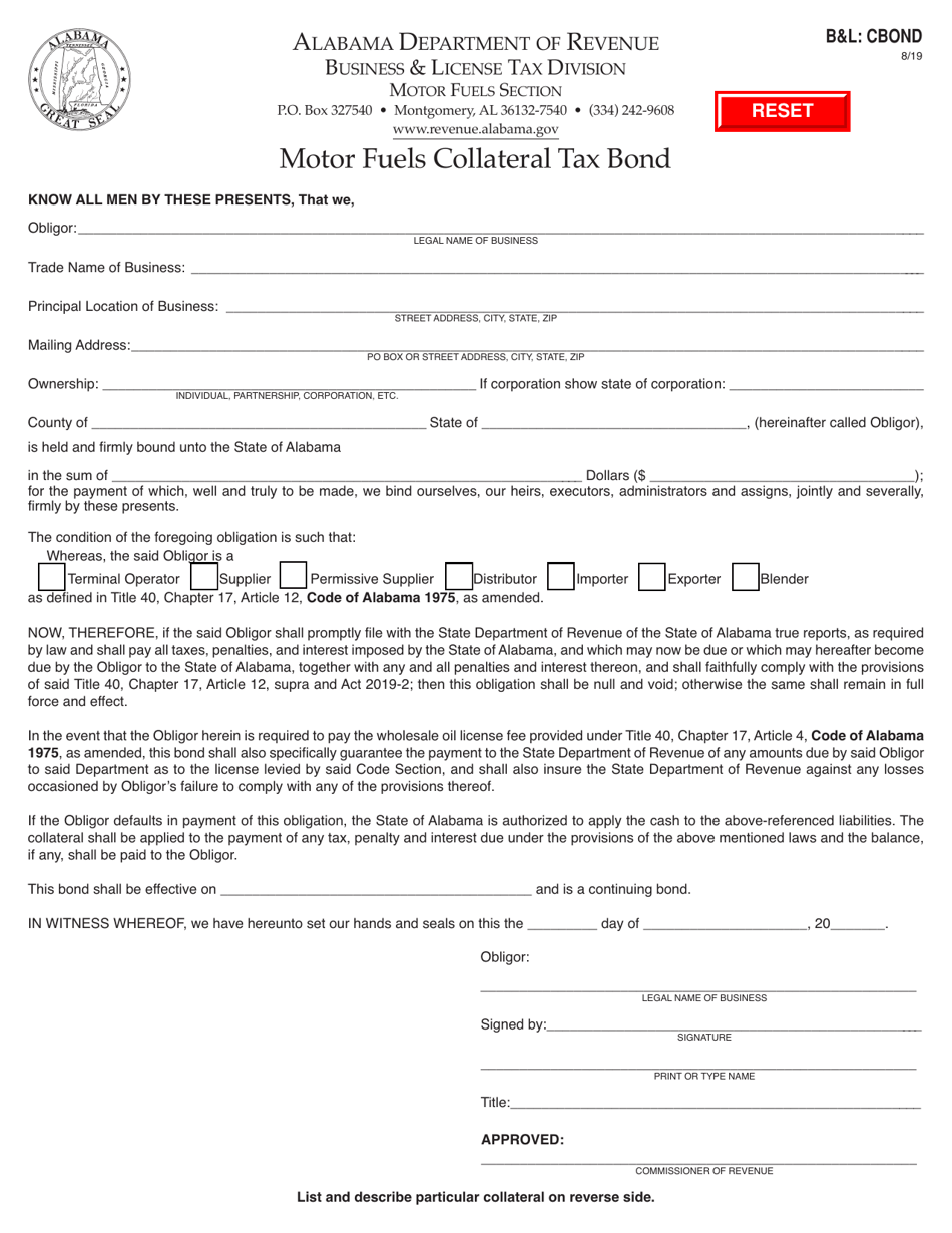 Form B&L: CBOND - Fill Out, Sign Online and Download Fillable PDF ...