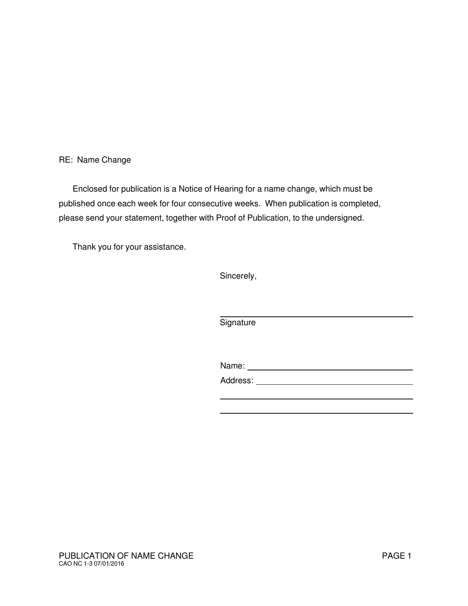 Form CAO NC1-3 - Fill Out, Sign Online and Download Fillable PDF, Idaho ...