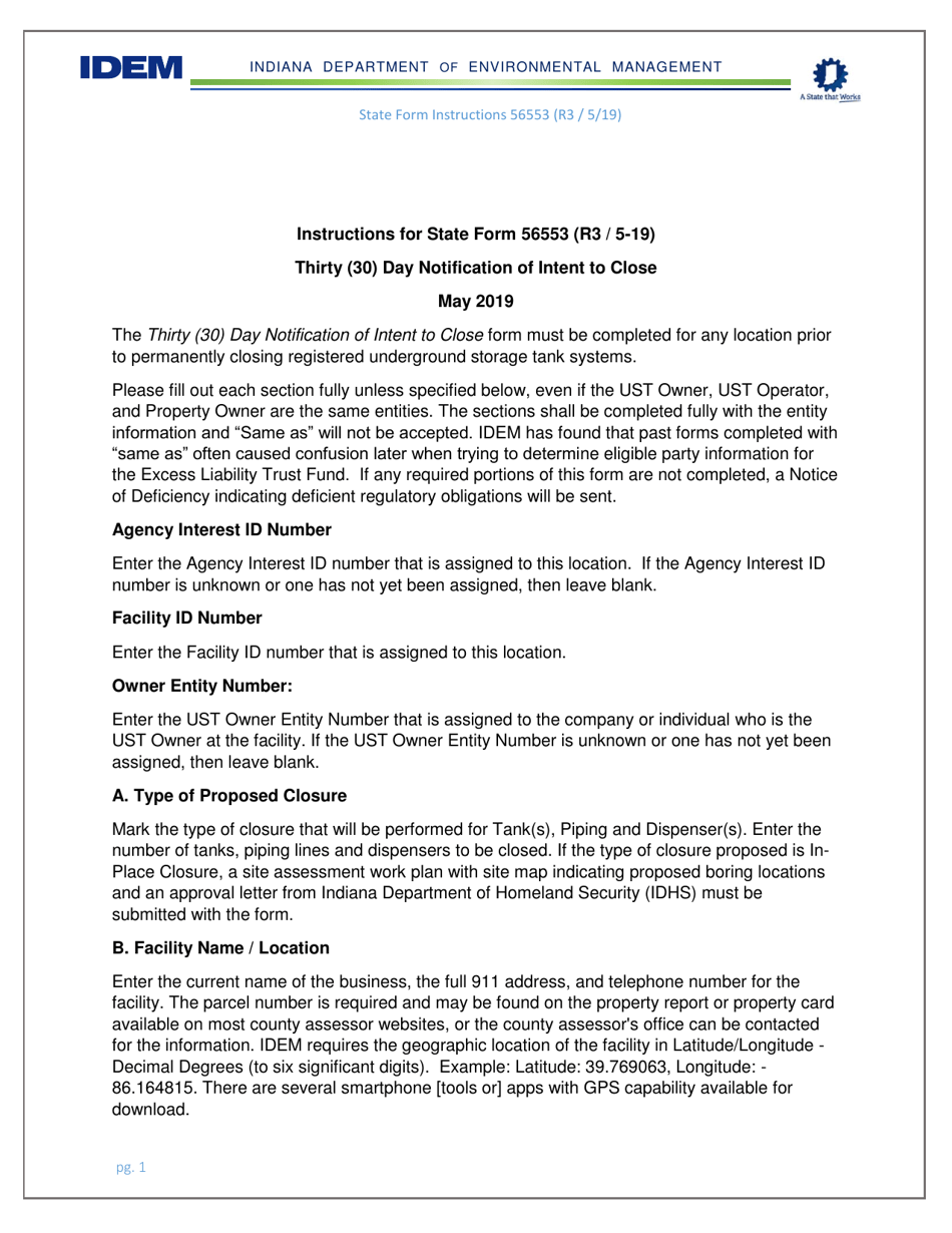 Download Instructions for State Form 56553 Thirty (30) Day Request for ...