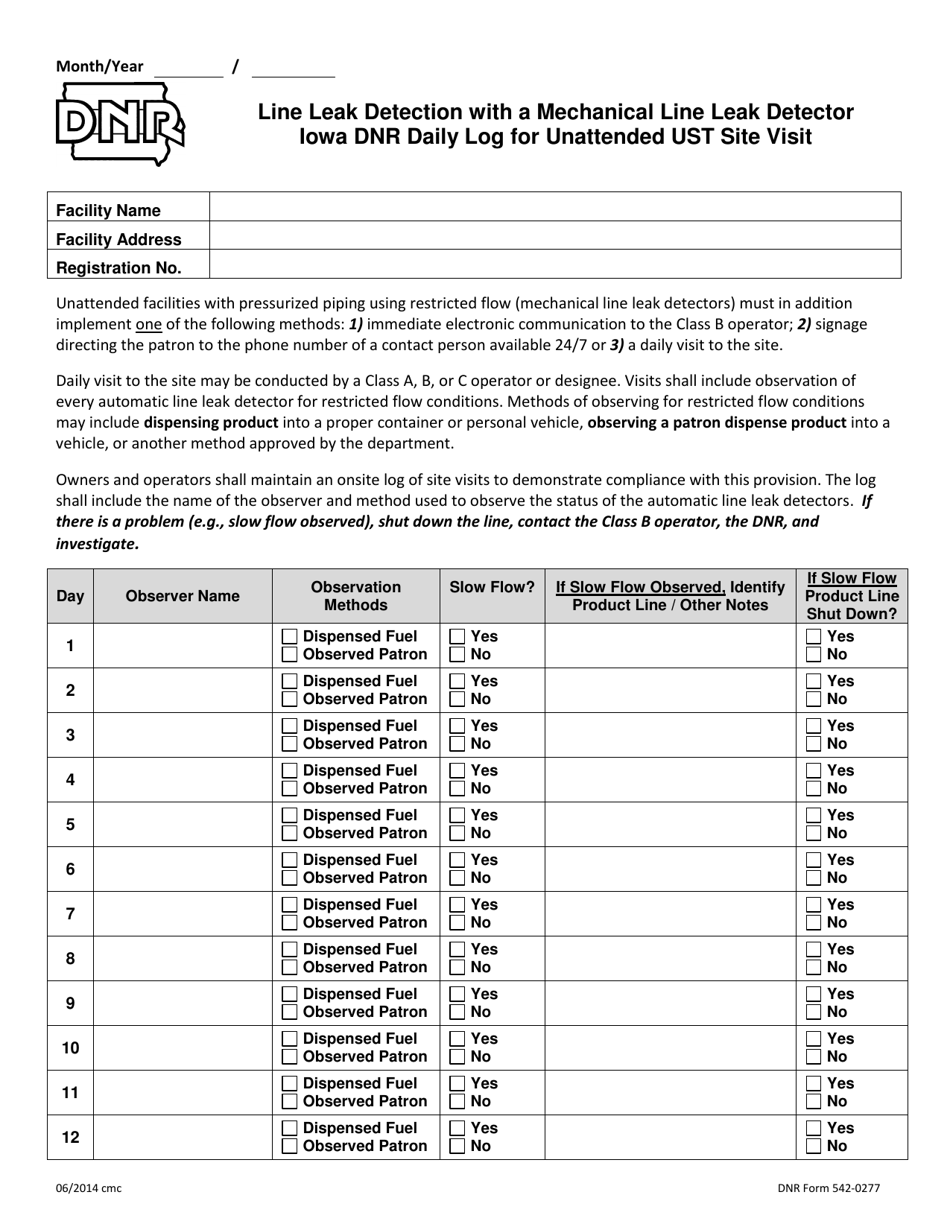 DNR Form 542-0277 - Fill Out, Sign Online and Download Fillable PDF ...