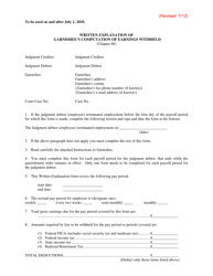 Kansas Written Explanation of Garnishee's Computation of Earnings ...