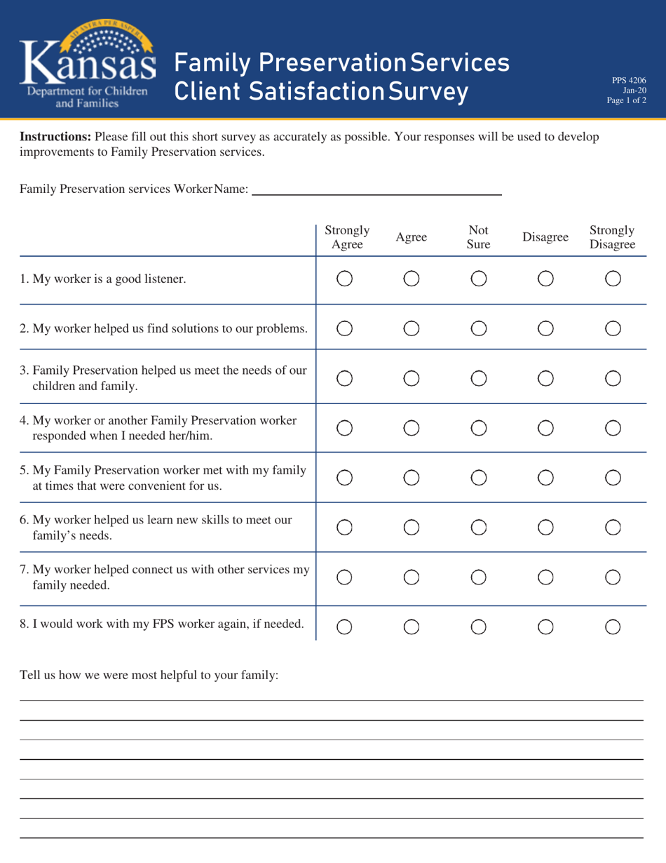Form PPS4206 - Fill Out, Sign Online and Download Printable PDF, Kansas ...