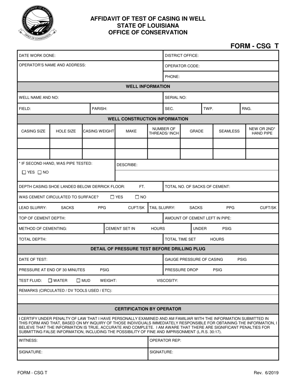 Form CSG T - Fill Out, Sign Online and Download Printable PDF ...