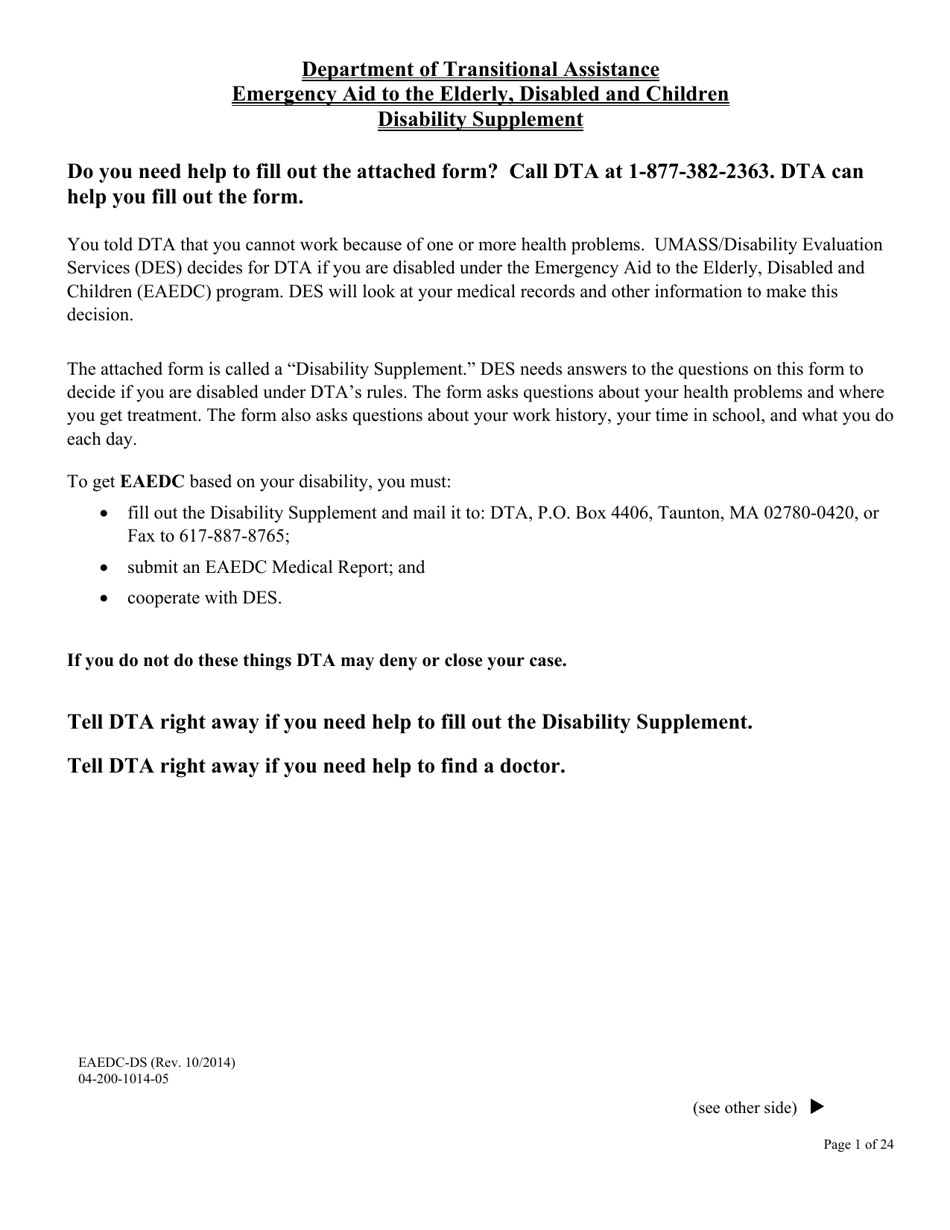 Form EAEDC-DS - Fill Out, Sign Online and Download Printable PDF ...