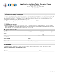 Form REG112 Download Fillable PDF or Fill Online Application for Ham ...