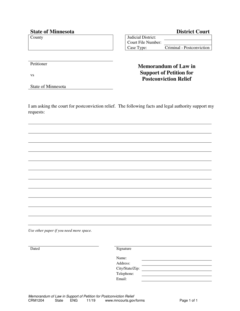 Form CRM1204 - Fill Out, Sign Online and Download Printable PDF ...