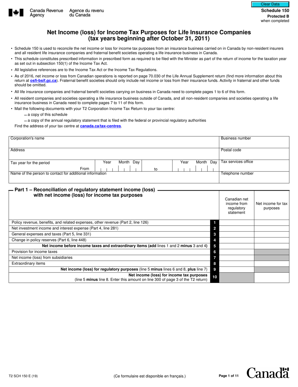 Form T2SCH150 Schedule 150 - Fill Out, Sign Online and Download ...