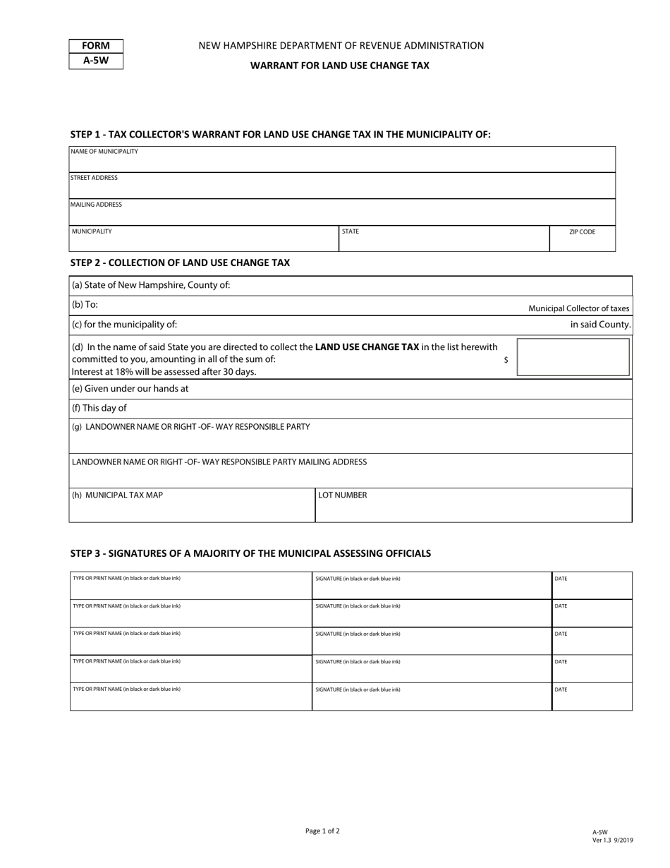Form A-5W - Fill Out, Sign Online and Download Fillable PDF, New ...