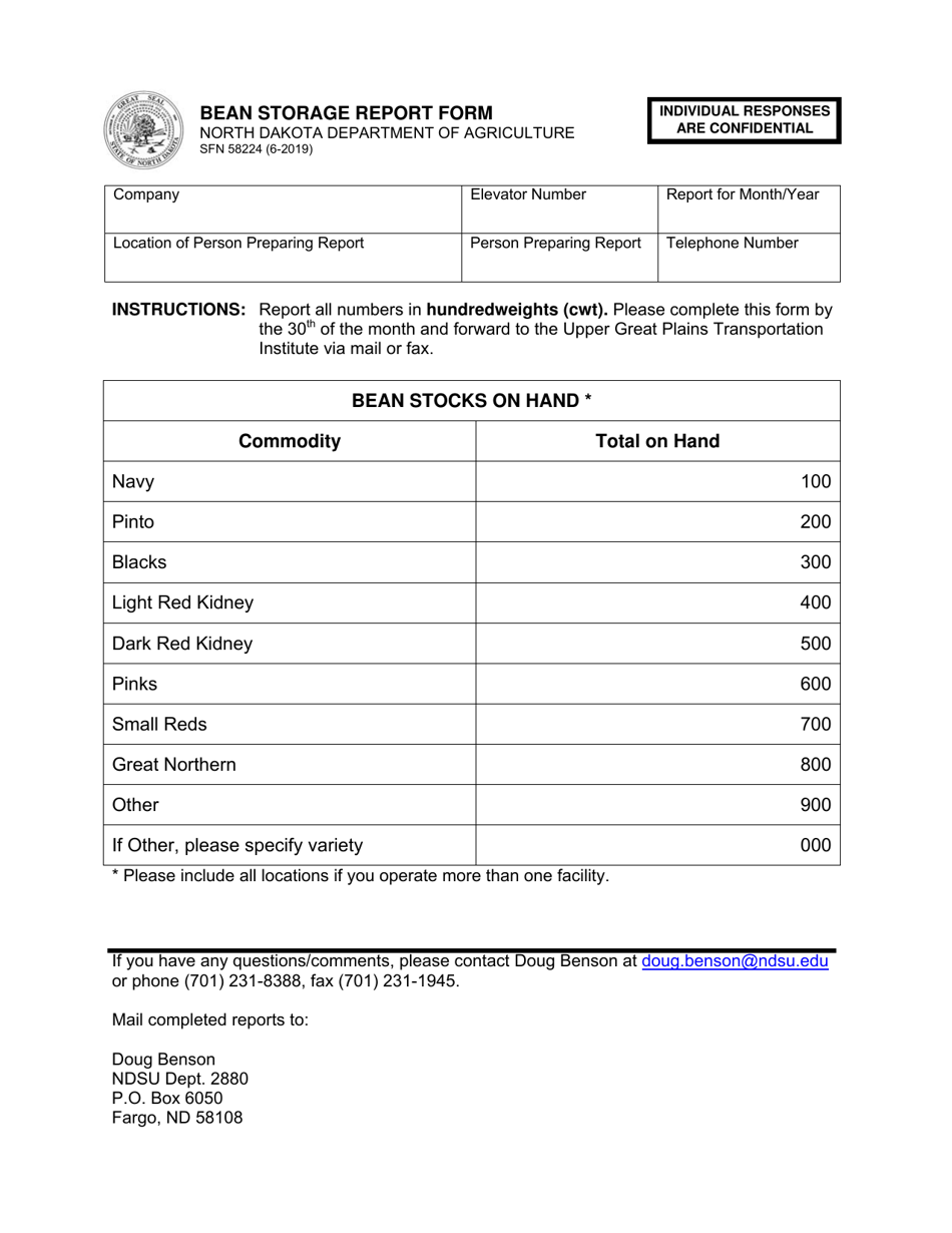 Form SFN58224 - Fill Out, Sign Online and Download Printable PDF, North ...
