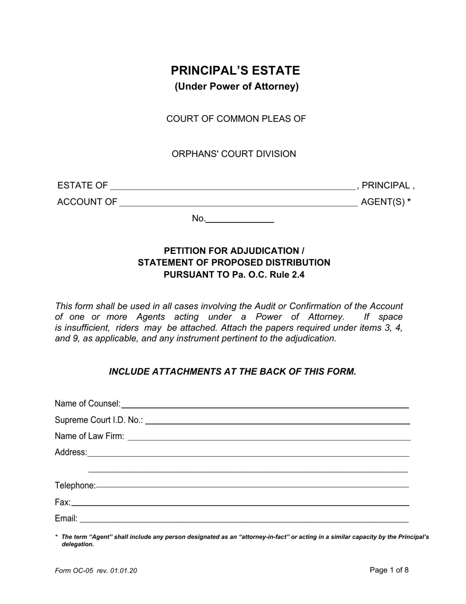 Form OC-05 Download Fillable PDF or Fill Online Petition for ...