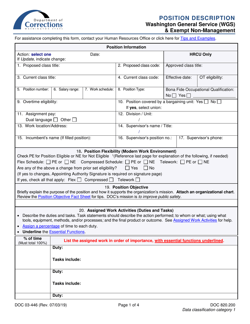 Form DOC03-446 - Fill Out, Sign Online and Download Fillable PDF ...