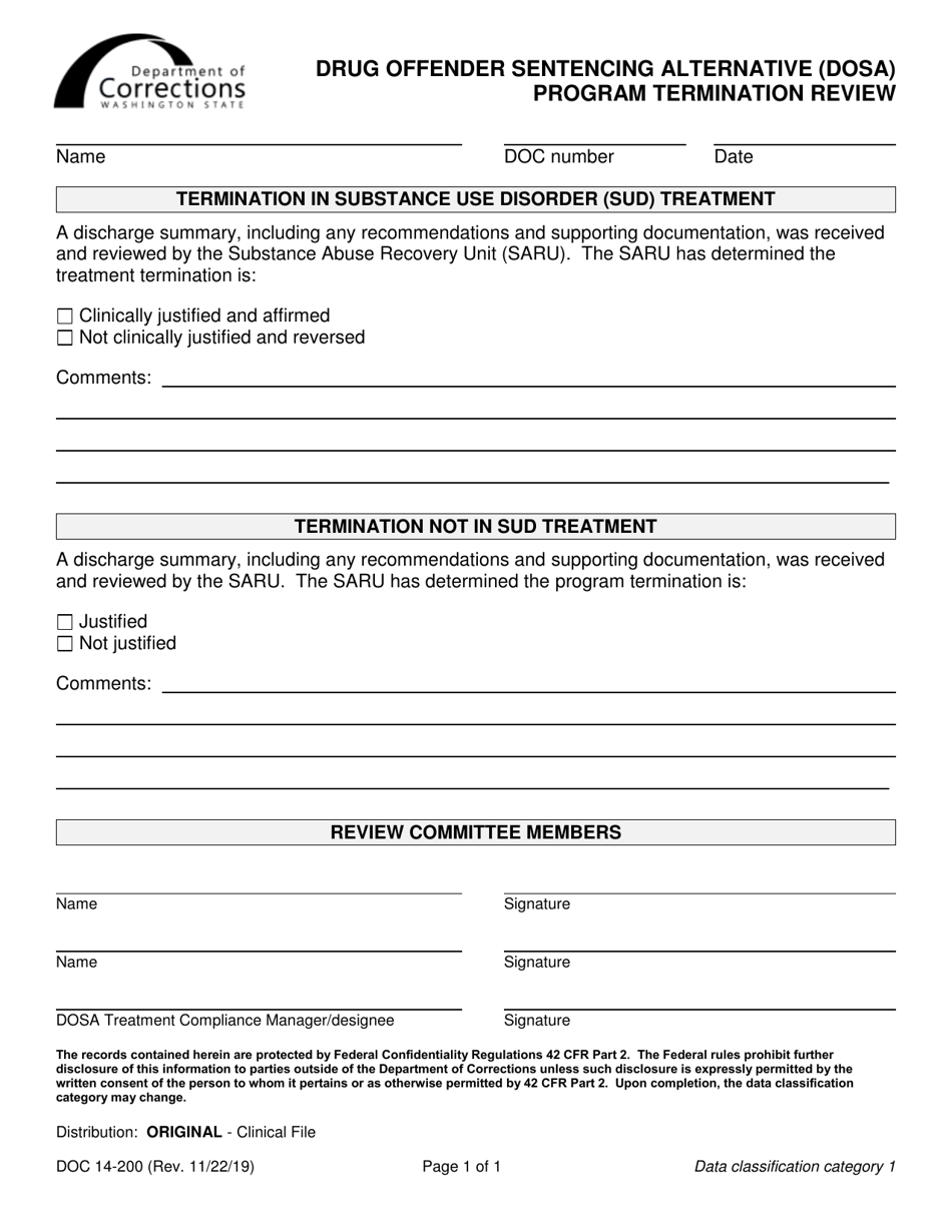 Form DOC14-200 - Fill Out, Sign Online and Download Printable PDF ...