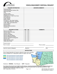 Form DOC19-082 Download Printable PDF or Fill Online Vehicle/Machinery ...