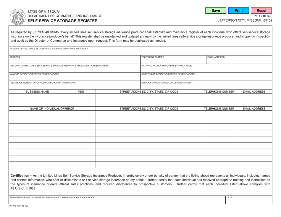 Form MO375-1003 Download Fillable PDF or Fill Online Self-service ...