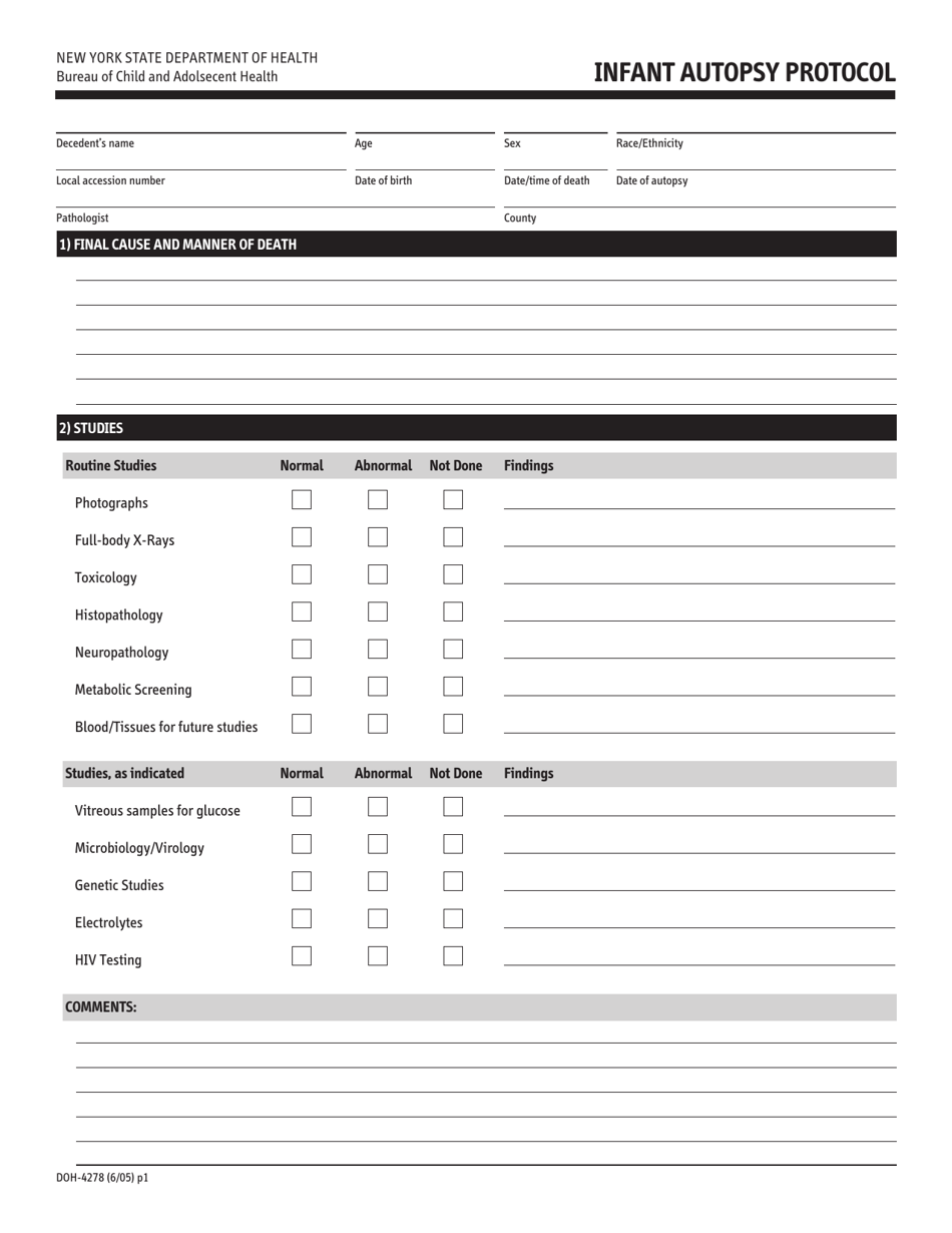 Form DOH-4278 - Fill Out, Sign Online and Download Printable PDF, New ...
