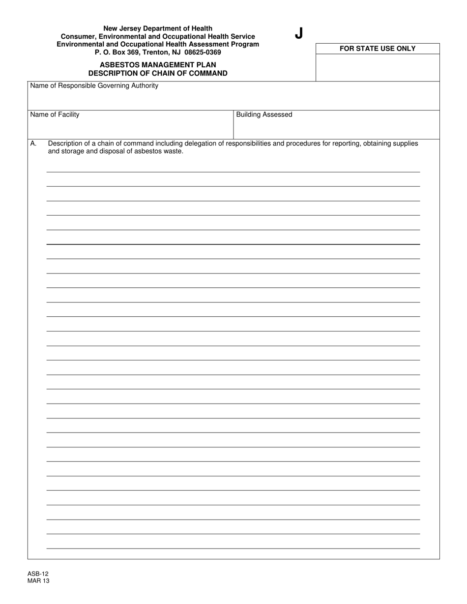 Form ASB-12 (J) - Fill Out, Sign Online and Download Printable PDF, New ...