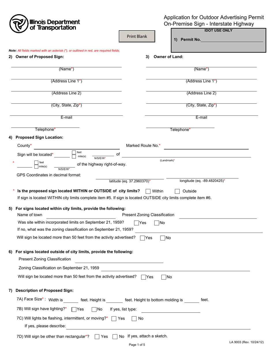 Form LA9003 - Fill Out, Sign Online and Download Fillable PDF, Illinois ...