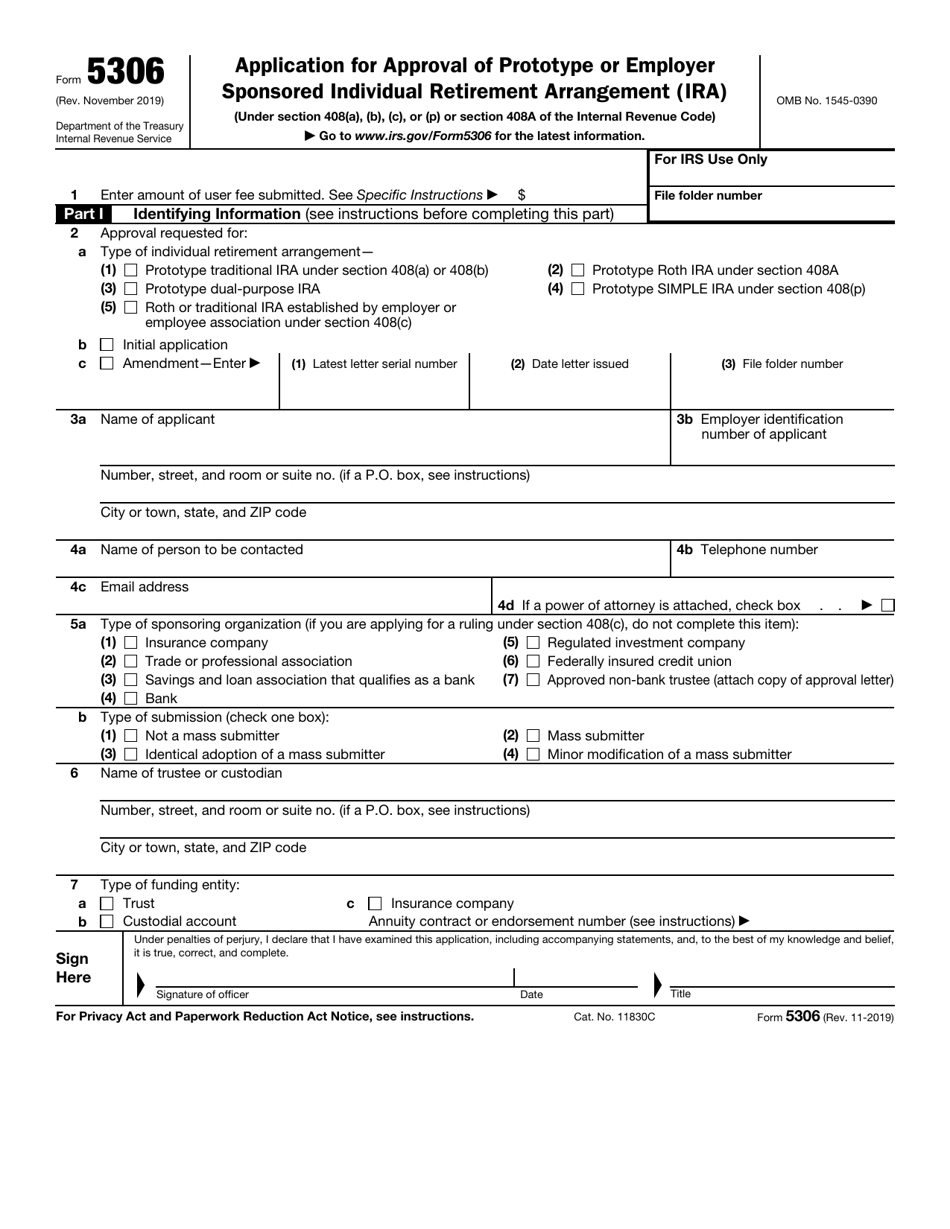Irs Form 5306 Download Fillable Pdf Or Fill Online
