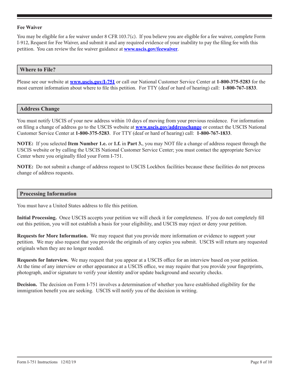 Download Instructions For USCIS Form I 751 Petition To Remove