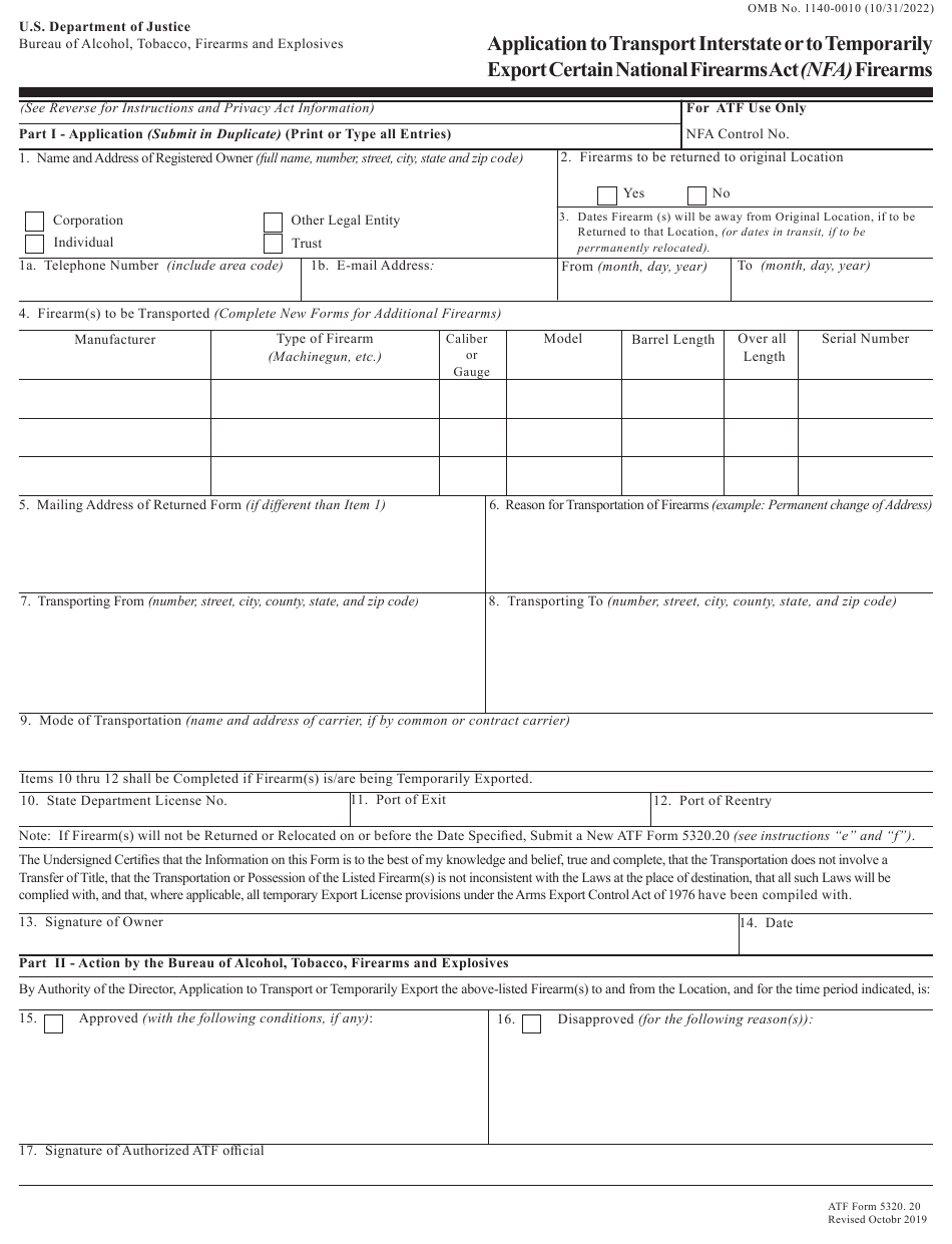 Atf Variance Application Fillable Form Printable Forms Free Online
