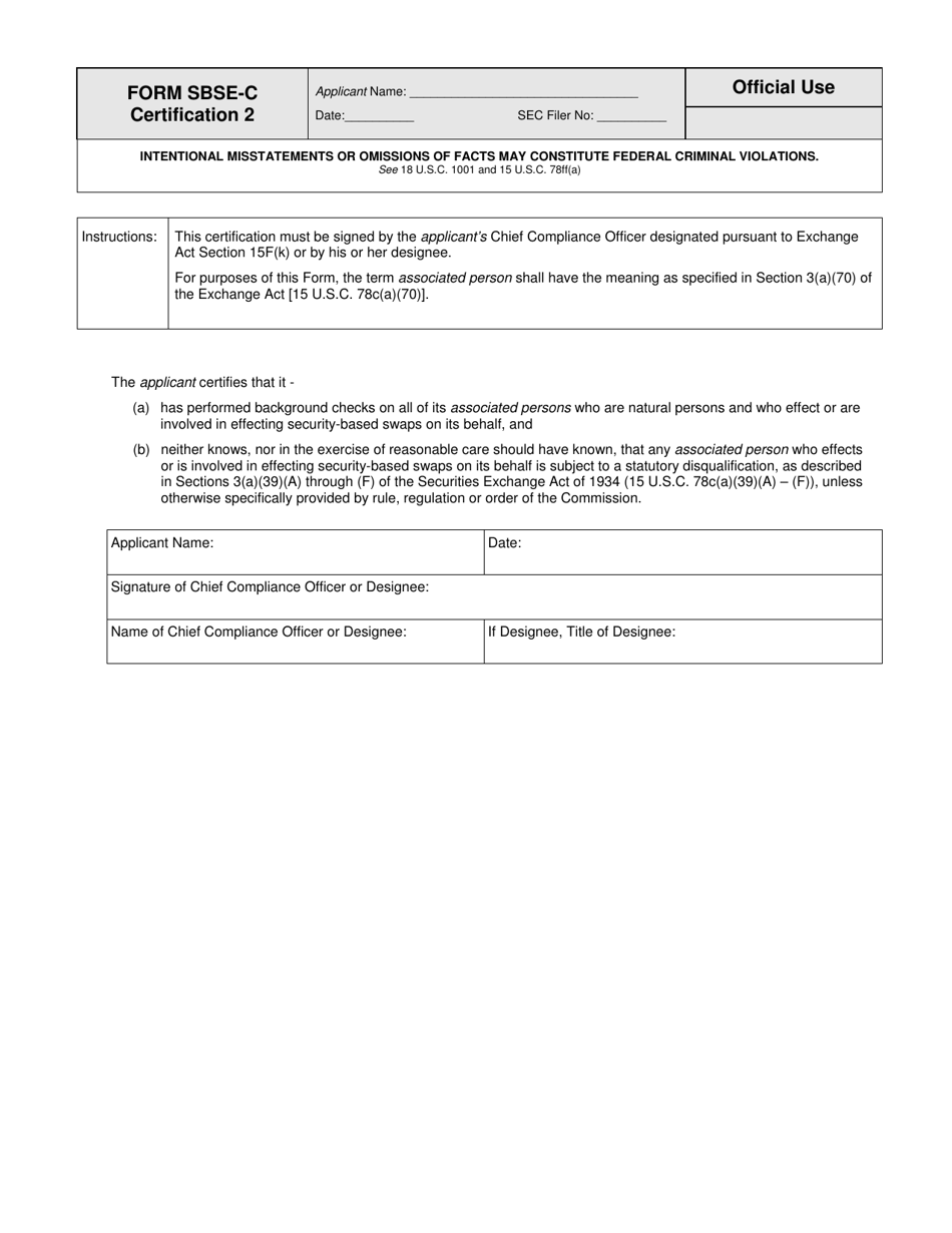 Form SBSE-C (SEC Form 2927) - Fill Out, Sign Online and Download ... Form SBSE-C (SEC Form 2927) - Fill Out, Sign Online and Download ...