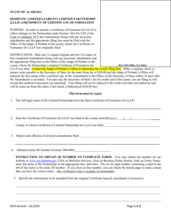 Alabama Alabama Domestic Limited Liability Limited Partnership (Lllp ...