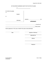 Form CR-160 - Fill Out, Sign Online and Download Fillable PDF, Alaska ...