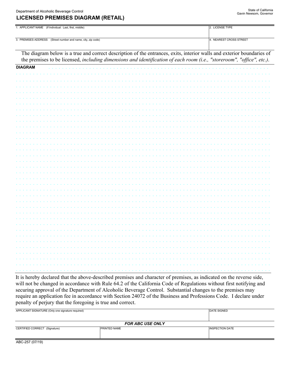 Form ABC-257 - Fill Out, Sign Online and Download Fillable PDF ...