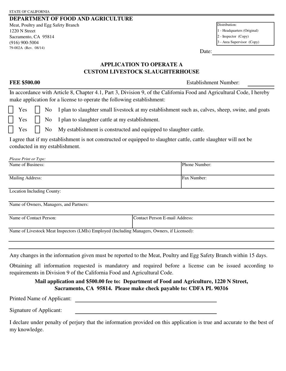 Form 79-002A - Fill Out, Sign Online and Download Fillable PDF ...