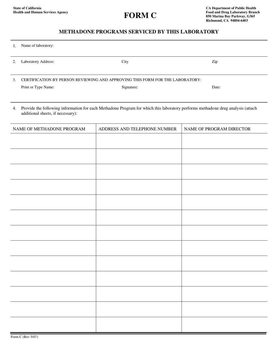 Form C - Fill Out, Sign Online and Download Printable PDF, California ...