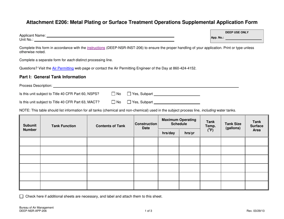 Form DEEP-NSR-APP-206 Attachment E206 - Fill Out, Sign Online and ...