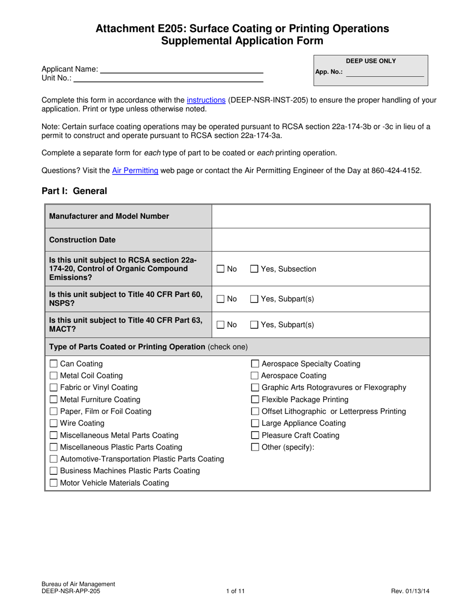 Form DEEP-NSR-APP-205 Attachment E-205 - Fill Out, Sign Online and ...