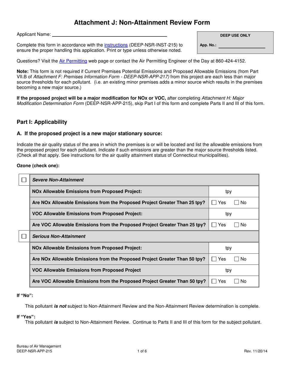Form DEEP-NSR-APP-215 Attachment J - Fill Out, Sign Online and Download ...
