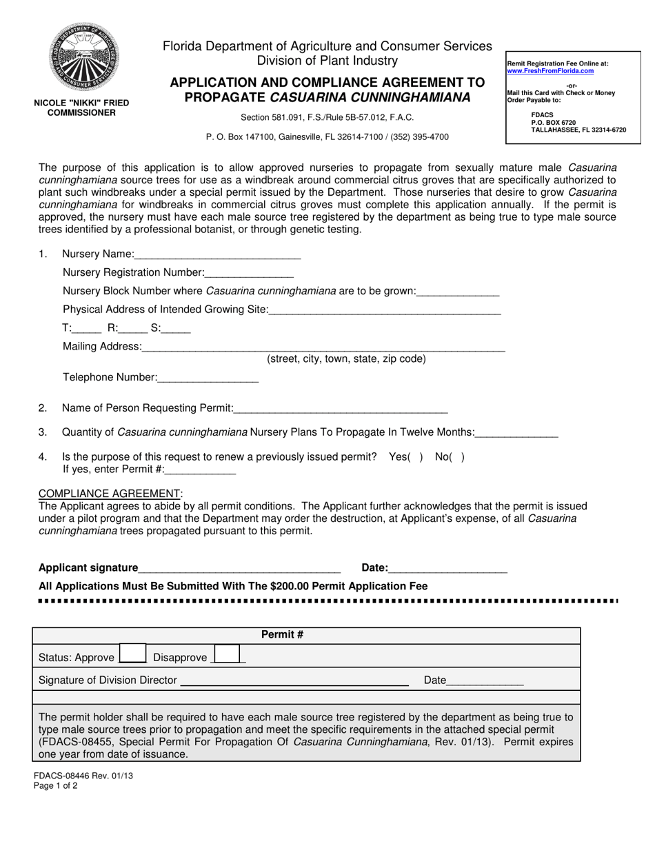 Form FDACS-08446 - Fill Out, Sign Online and Download Fillable PDF ...