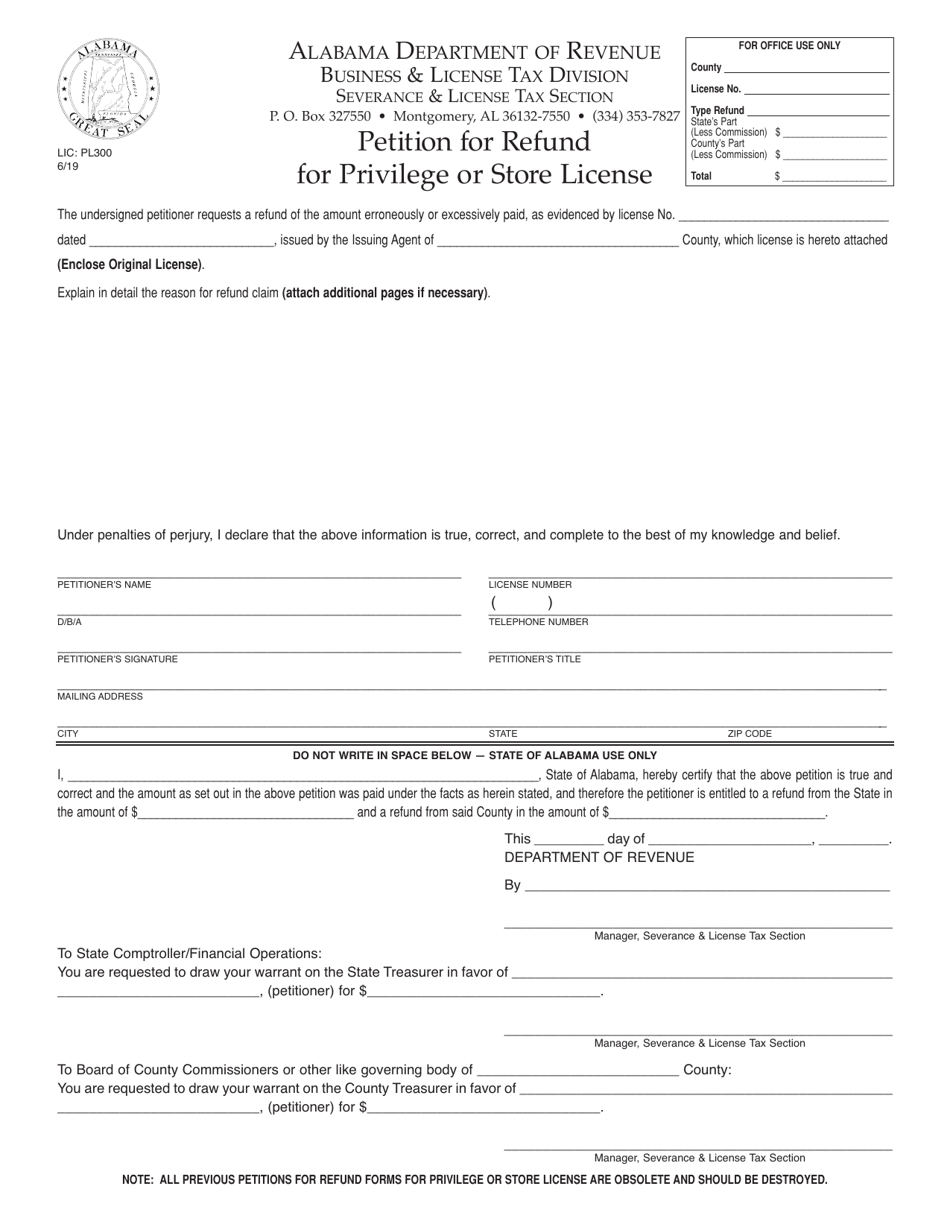 Form LIC: PL300 - Fill Out, Sign Online and Download Printable PDF ...