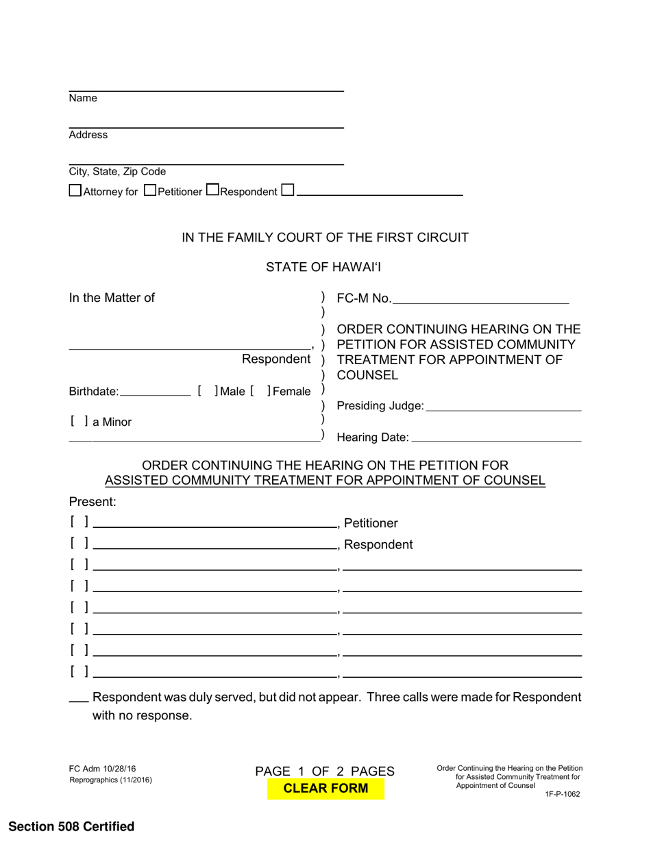 Form 1F-P-1062 - Fill Out, Sign Online and Download Fillable PDF ...