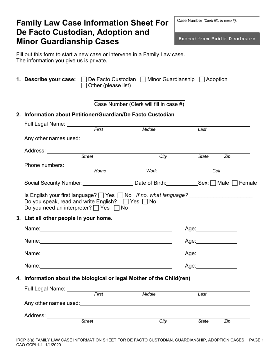Form CAO GCPi1-1 - Fill Out, Sign Online and Download Printable PDF ...
