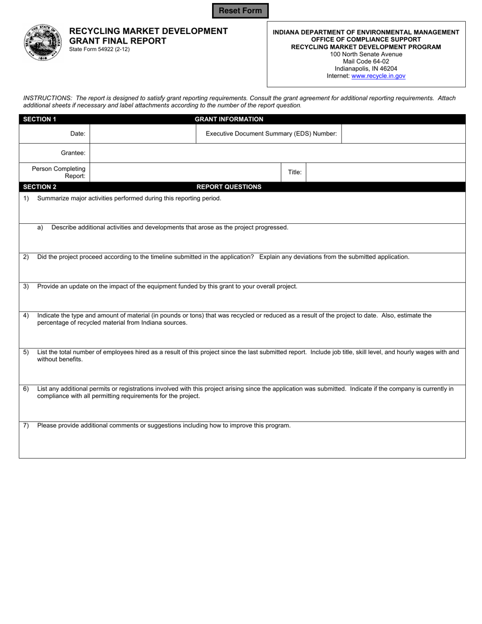 State Form 54922 - Fill Out, Sign Online and Download Fillable PDF ...