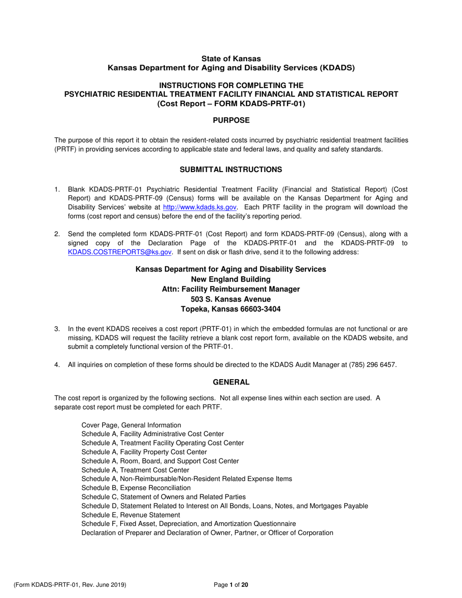 Download Instructions for Form KDADS-PRTF-01 Psychiatric Residential ...