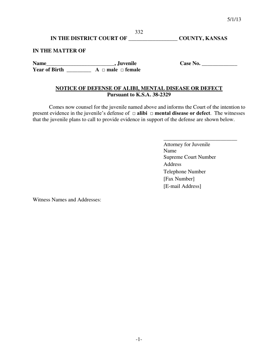 Form 332 - Fill Out, Sign Online and Download Printable PDF, Kansas ...