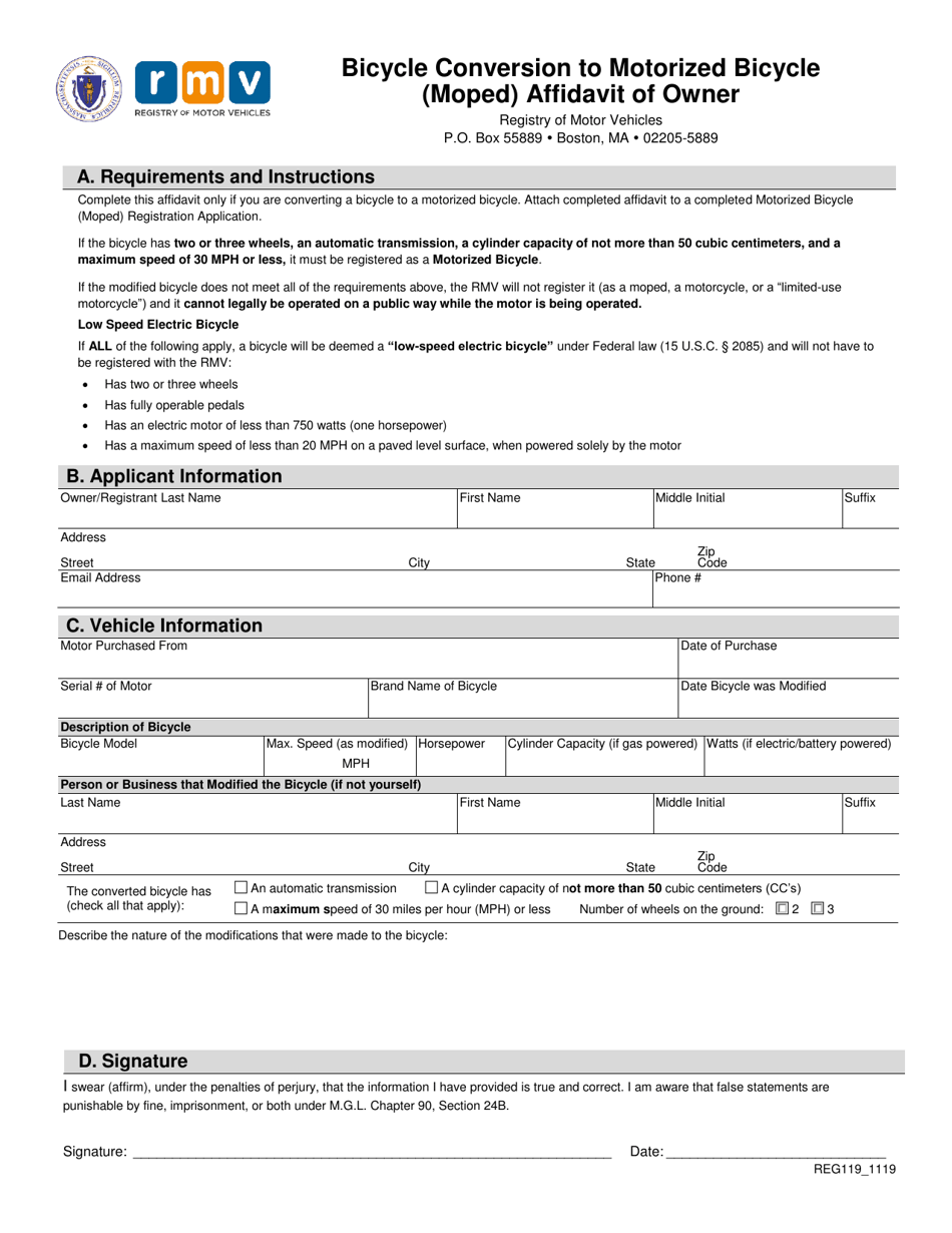 Form REG119 - Fill Out, Sign Online and Download Fillable PDF ...